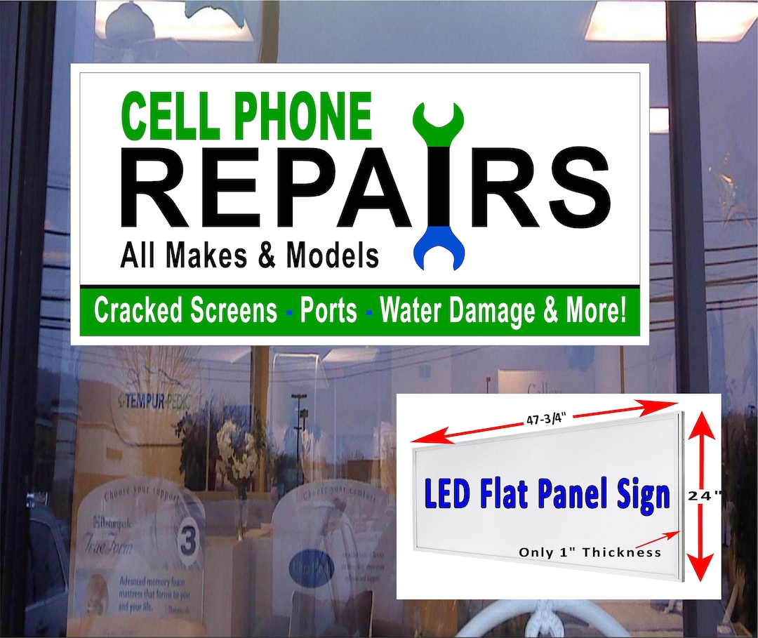 Cell Phone Repairs LED Window Light Box Sign 48x24 - Etsy