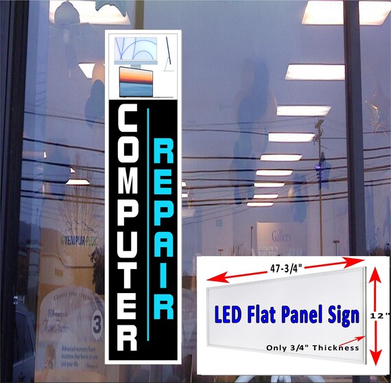 Computer Repair repair vertical Led window sign 48x12 Home Décor Wall ...