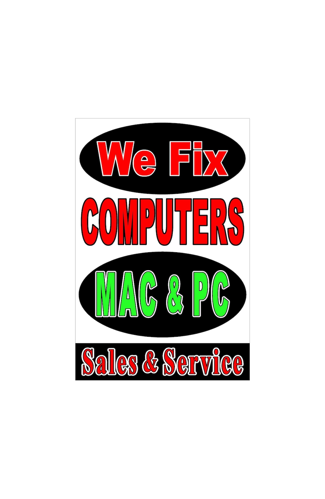 We Fix Computers Mac and PC Advertising Poster Sign 24x36 - Etsy.de
