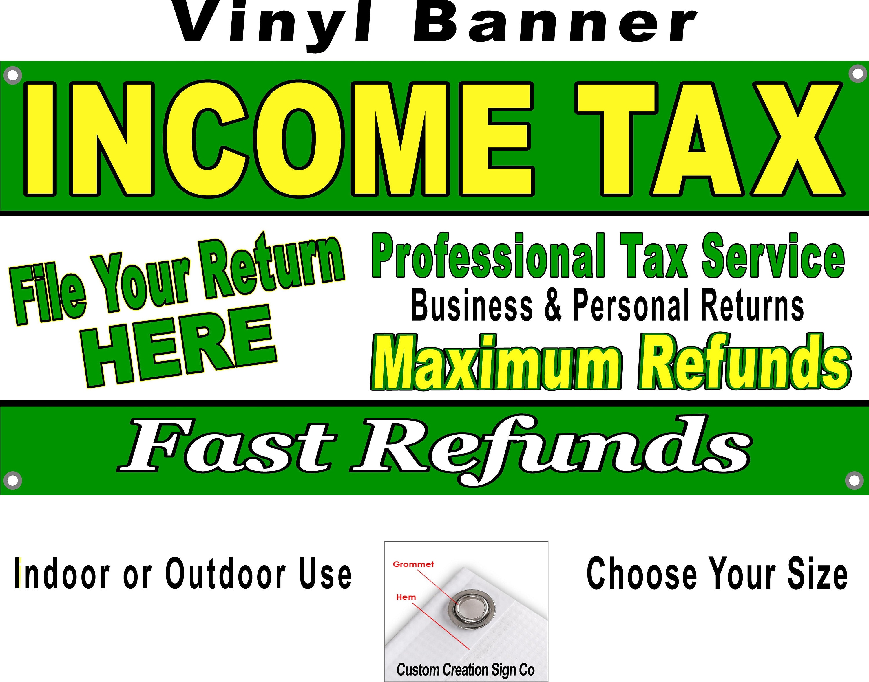 Income Tax Professional Tax Service Vinyl Banner Sign - Etsy