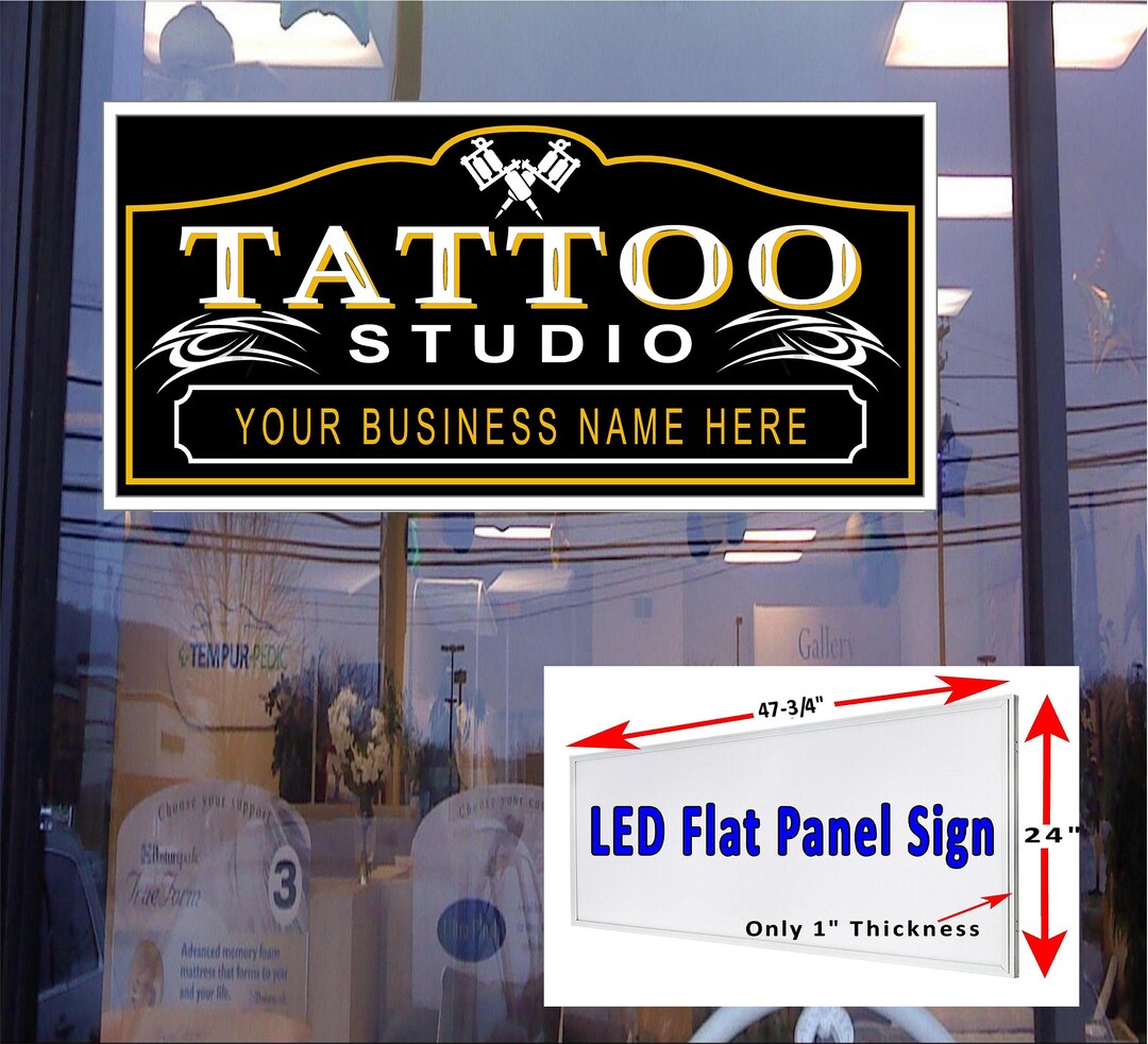 Tattoo Studio Led Flat Panel Light Box Window Sign 48"x24" - Etsy