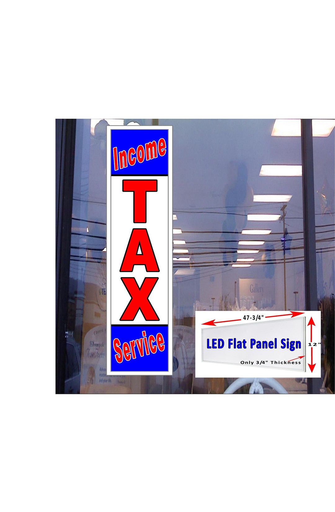Income Tax Service Led Flat Panel Light Box Window Sign - Etsy