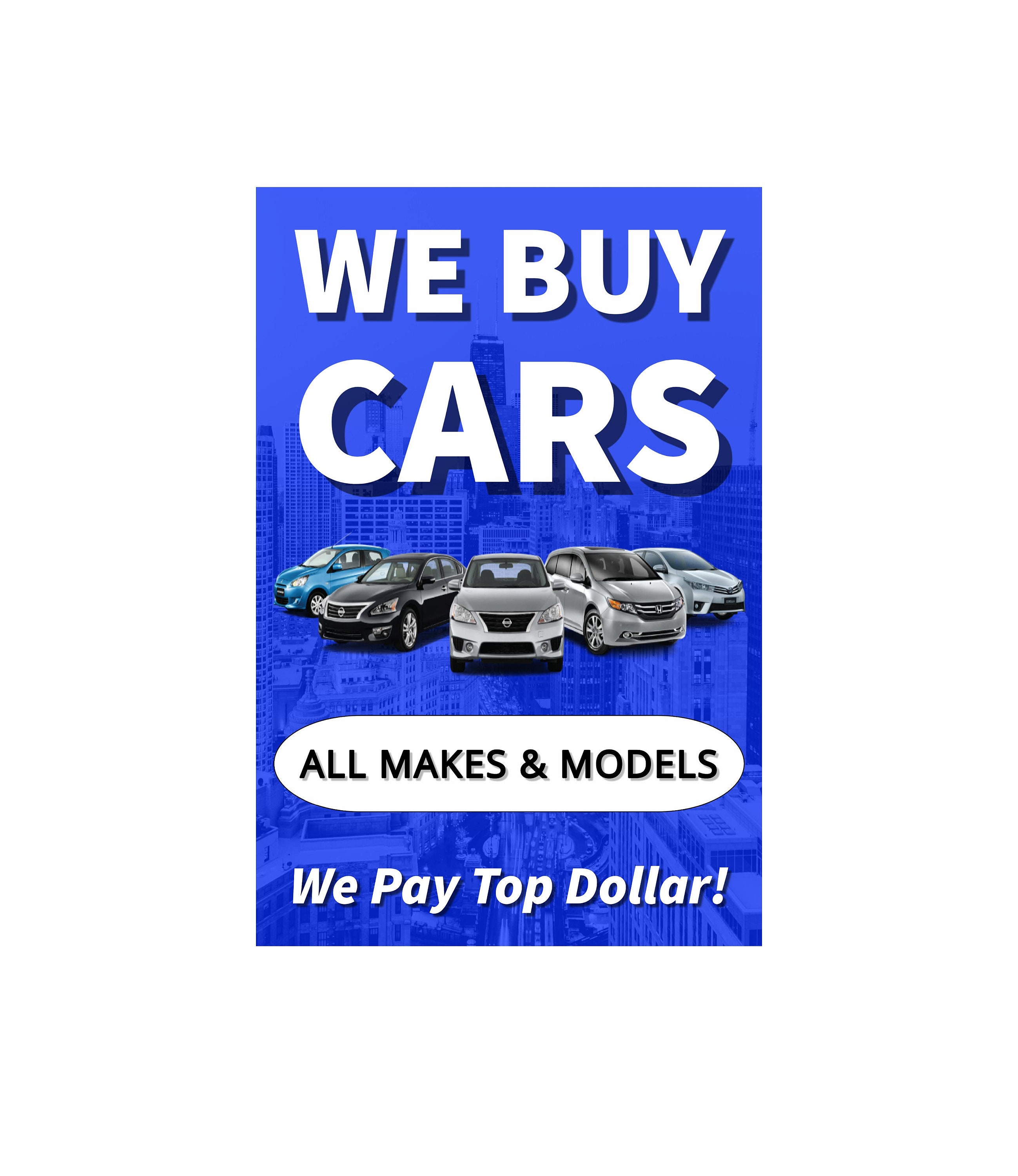 We Buy Cars All Makes & Models Advertising Poster Sign 24"x36" - Etsy