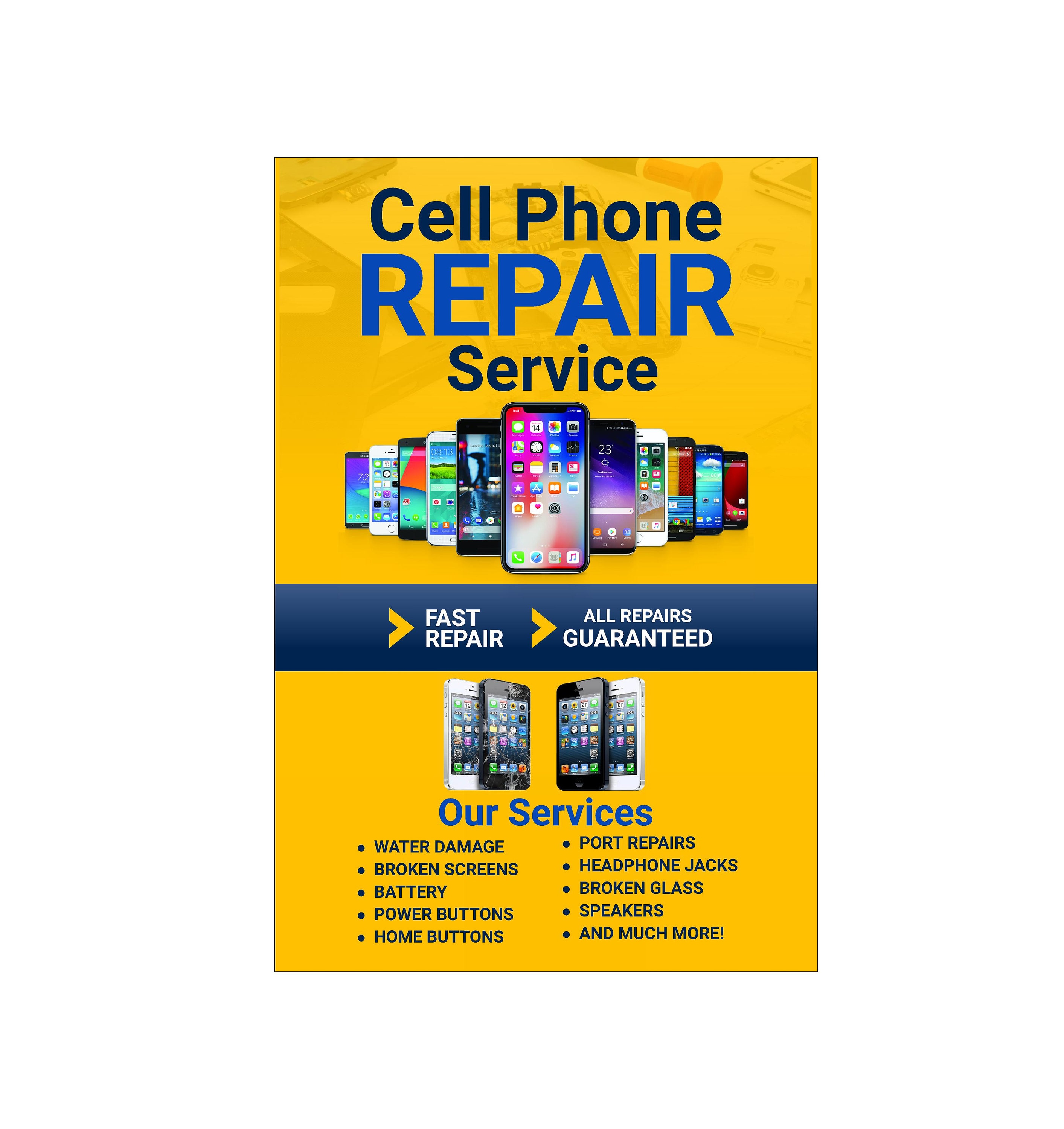Cell Phone Repair Service Advertising Poster Sign 24"x36" - Etsy