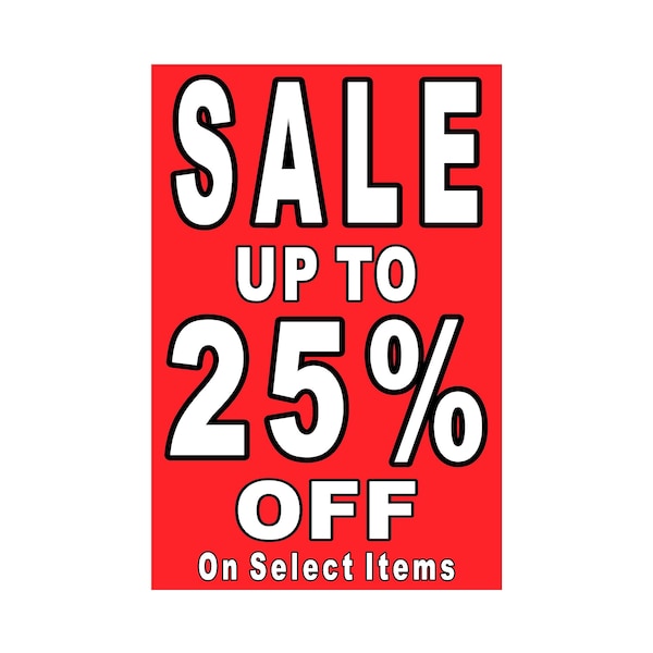 25% off Sale Sign - Etsy