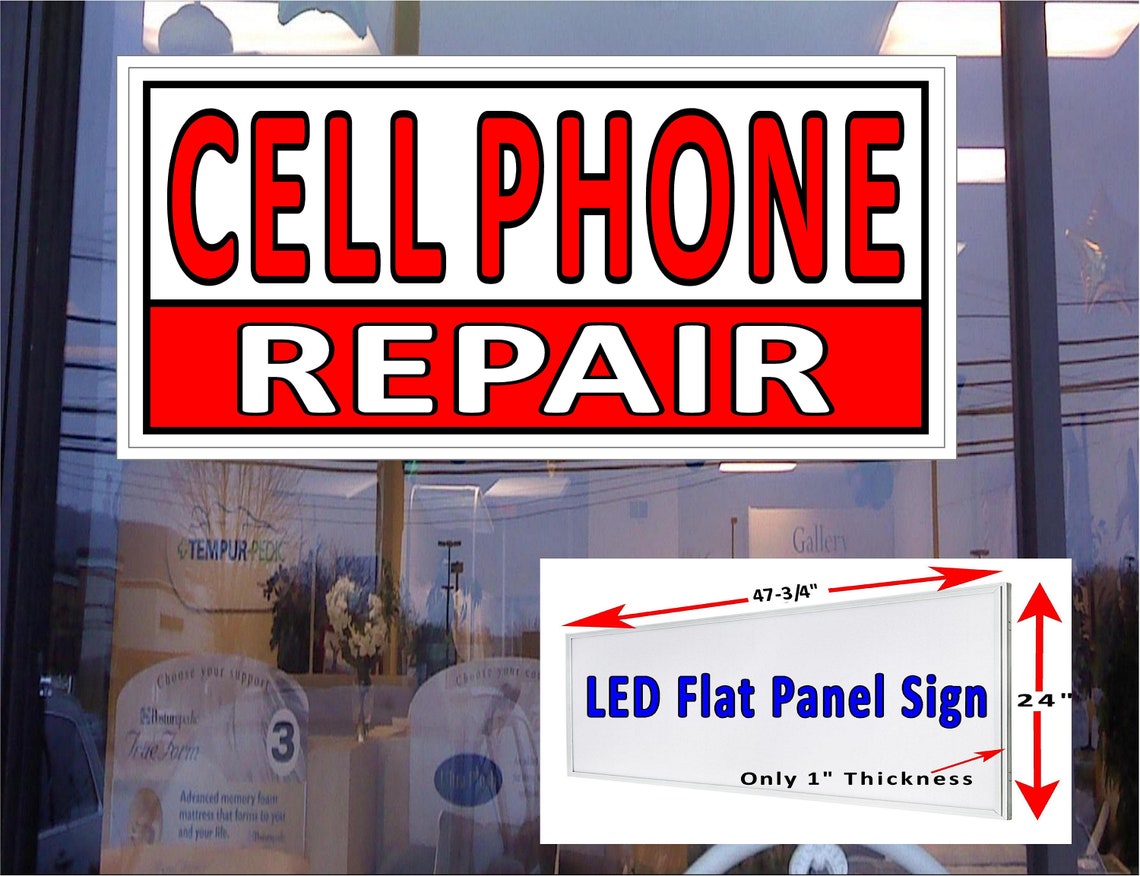 Cell Phone Repair Led Flat Panel Light Box Window Sign - Etsy