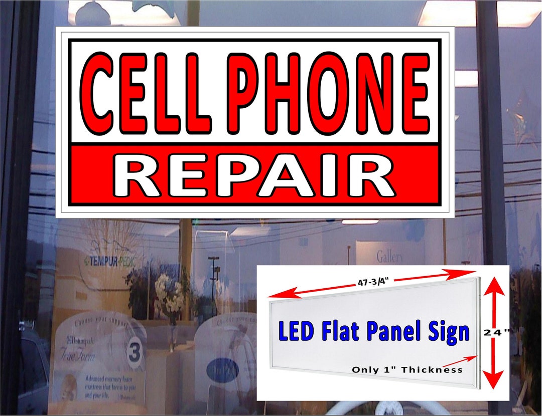 Cell Phone Repair Led Flat Panel Light Box Window Sign 48x24 - Etsy