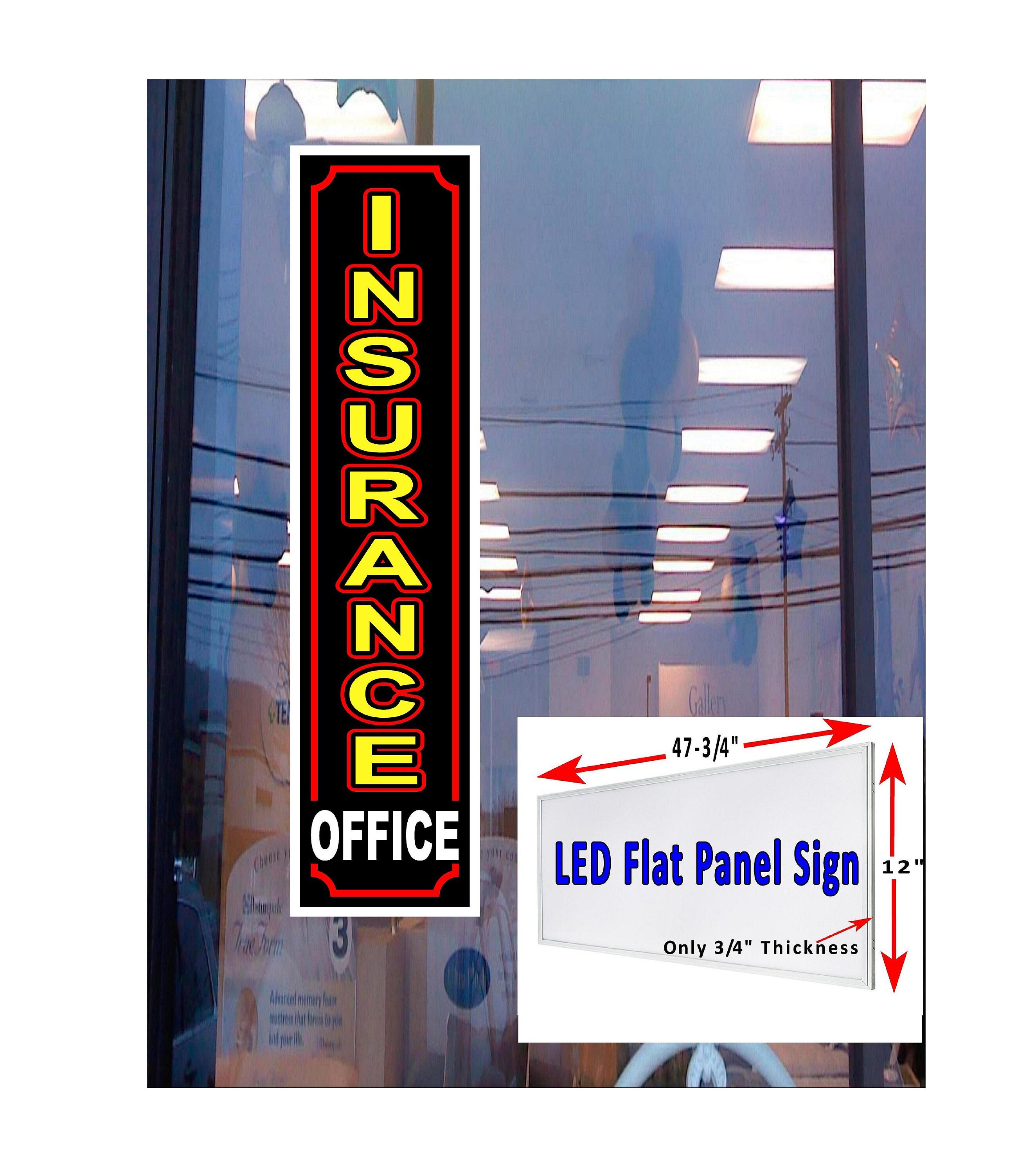 Insurance Office Led Flat Panel Light Box Window Sign 48"x12" - Etsy