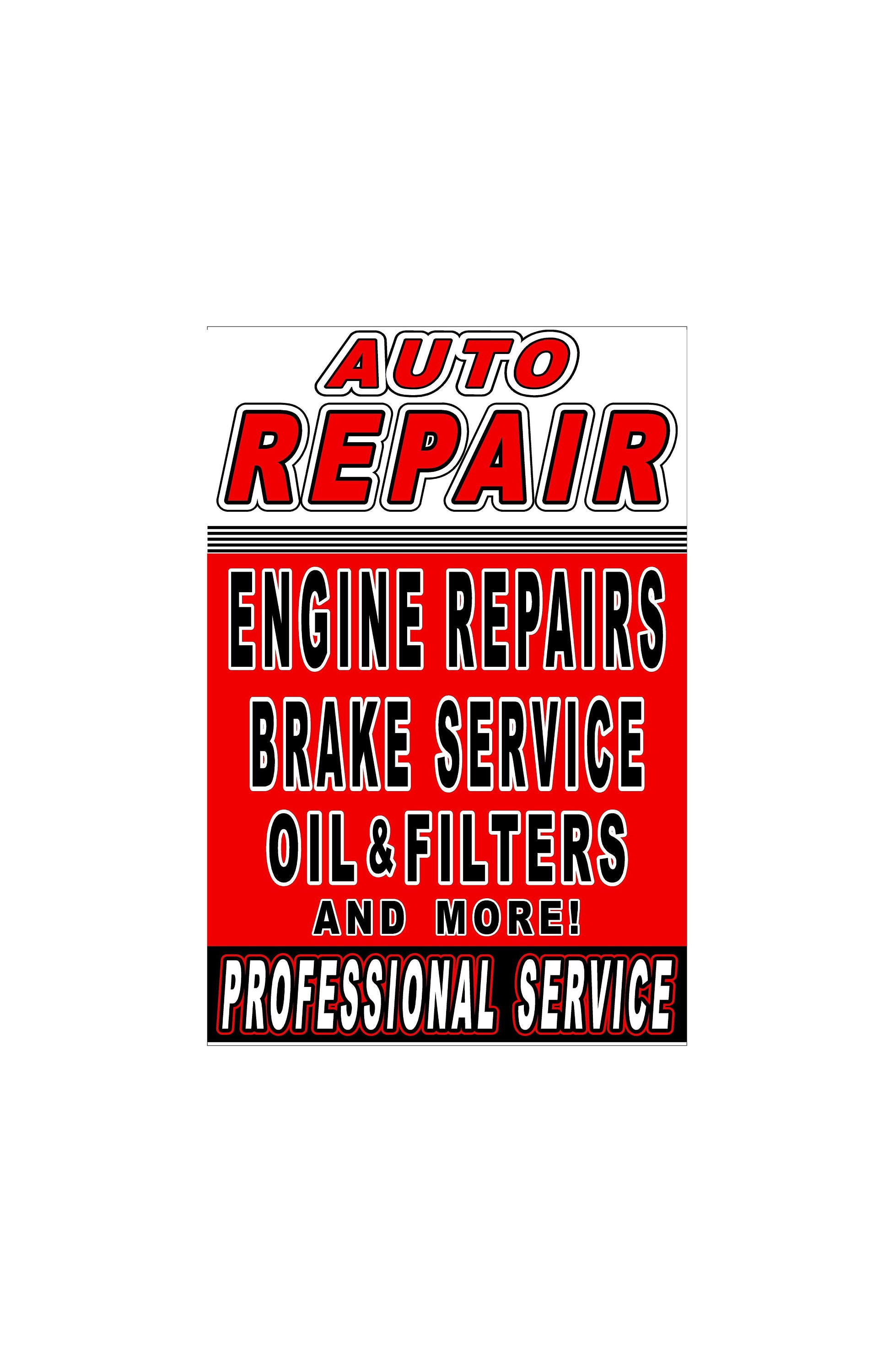 Auto Repair Advertising Poster Sign 24"x36" - Etsy UK