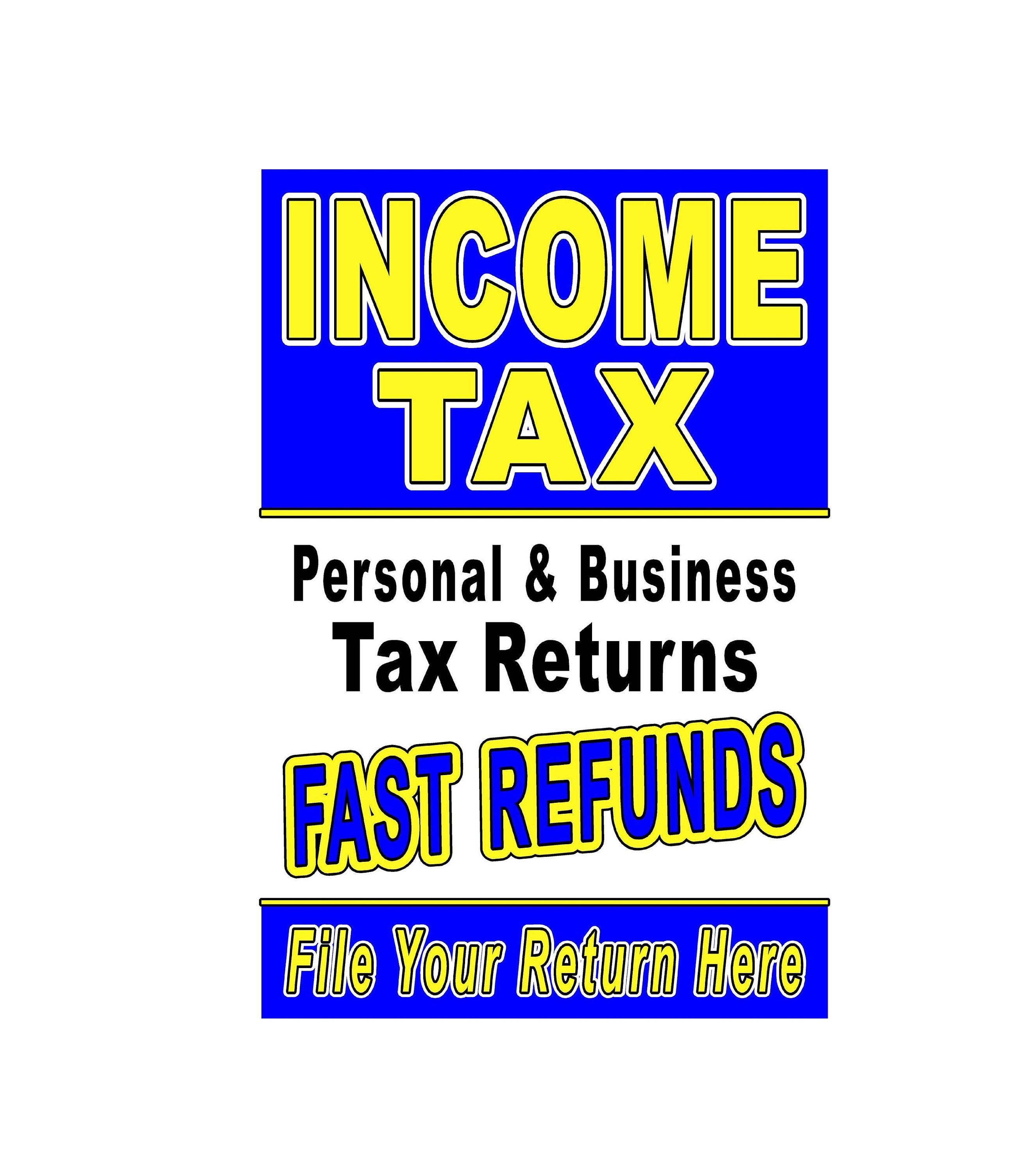Income Tax Personal and Business Tax Service Advertising Poster Sign 24 ...
