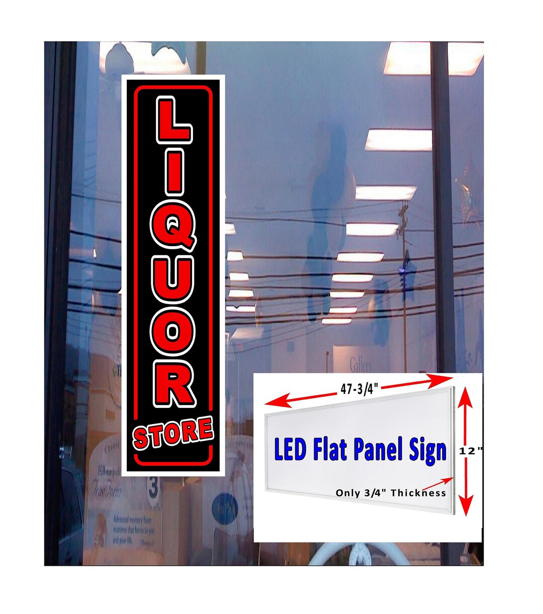 Liquor Store Led Flat Panel Light Box Window Sign 48"x12" - Etsy
