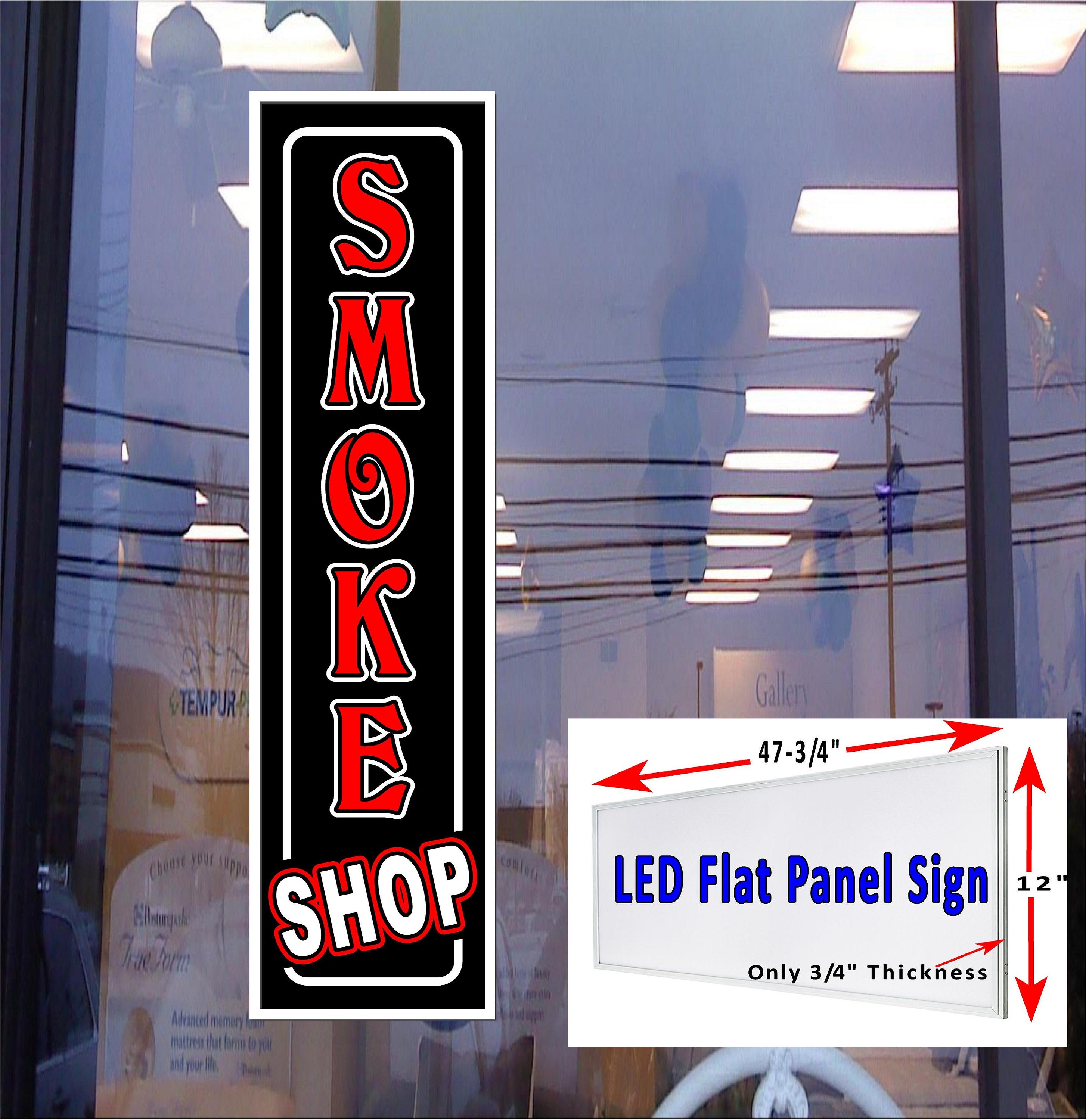 Smoke Shop Led Flat Panel Light Box Window Sign 48"x12" - Etsy