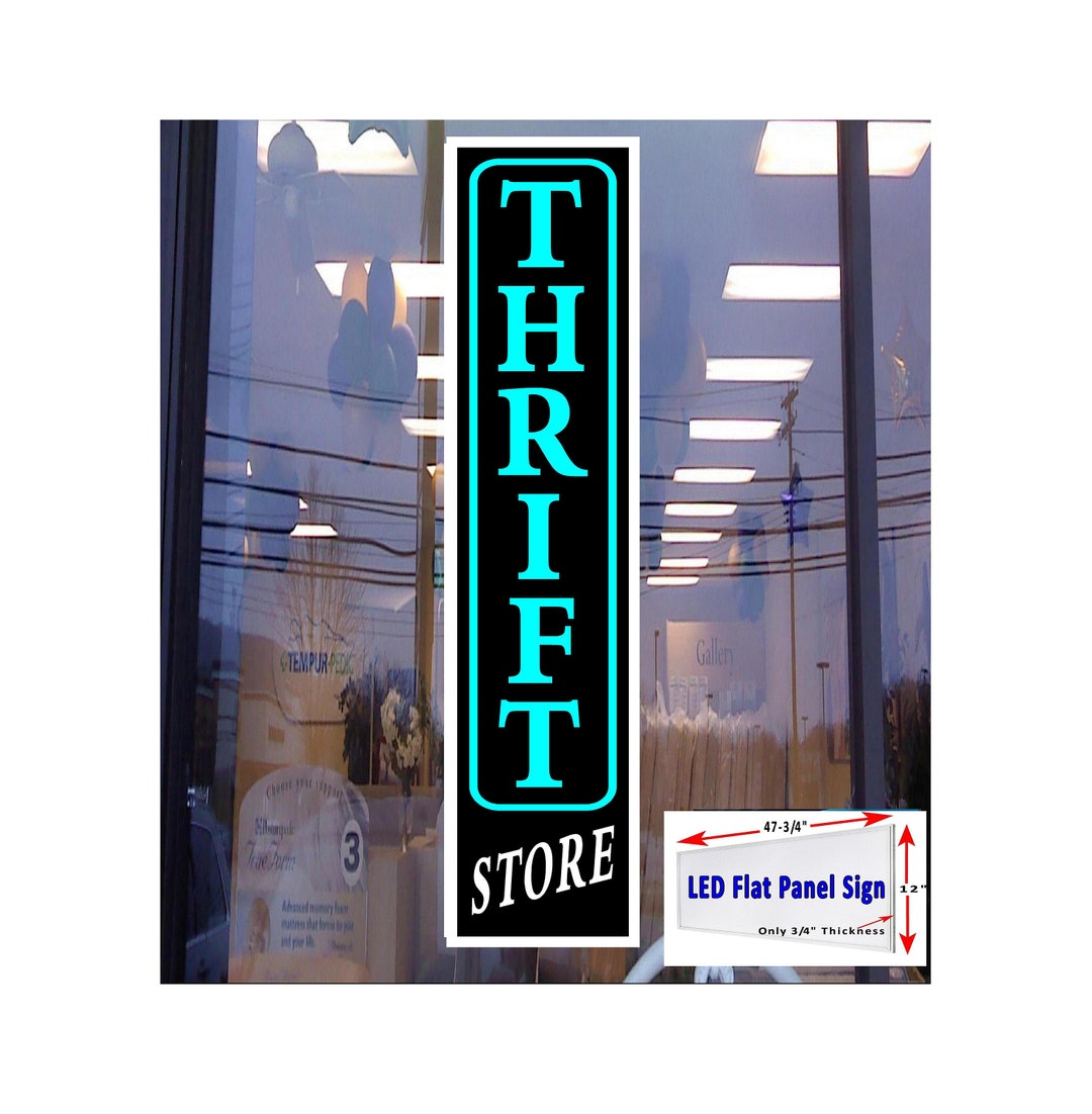 Thrift Store Vertical Led Flat Panel Light Box Window Sign 48"x12" - Etsy