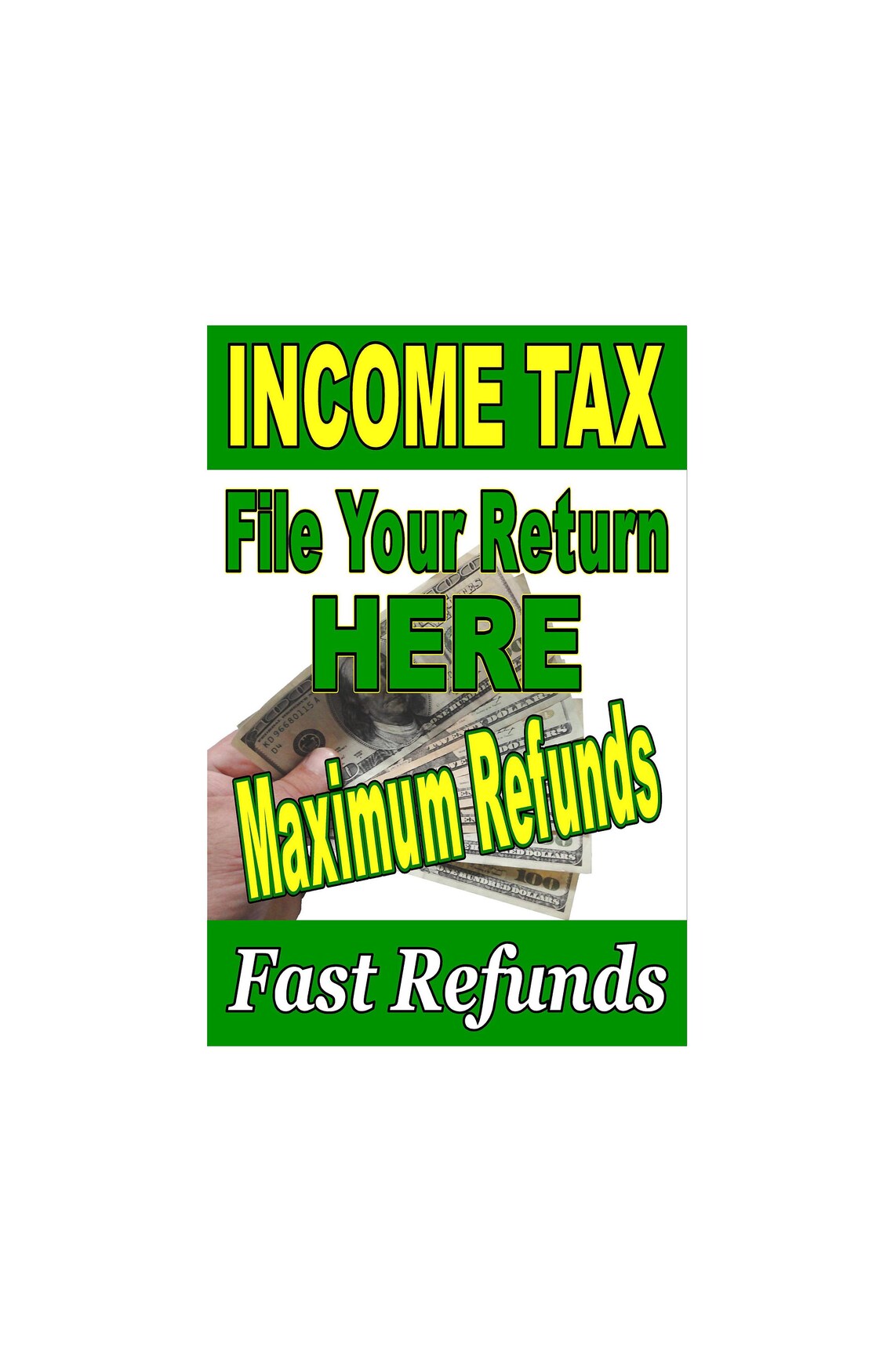 Income Tax File Your Returns Here Advertising Poster Sign 24"x36" - Etsy