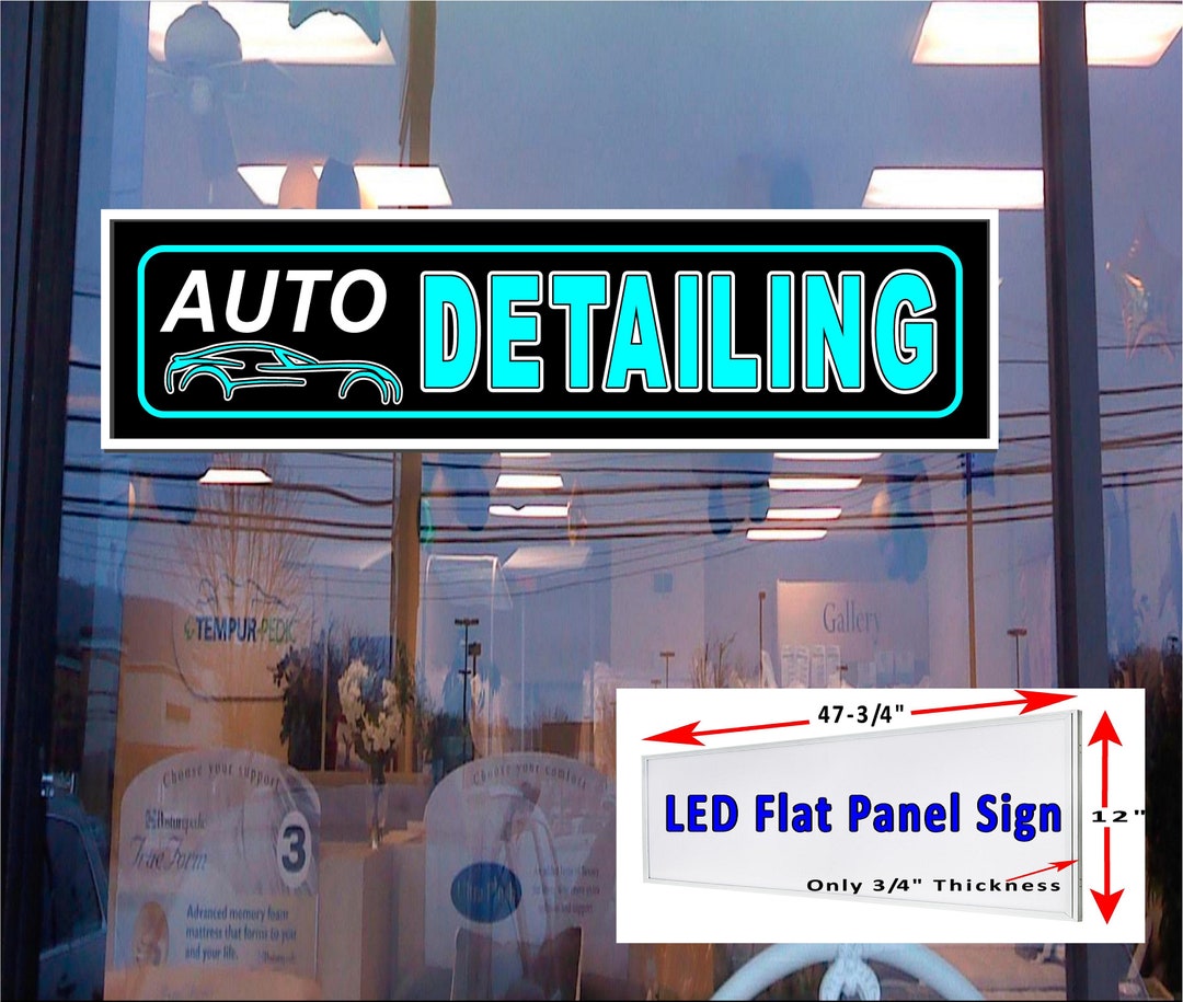 Auto Detailing Led Flat Panel Light Box Window Sign 48x12 - Etsy