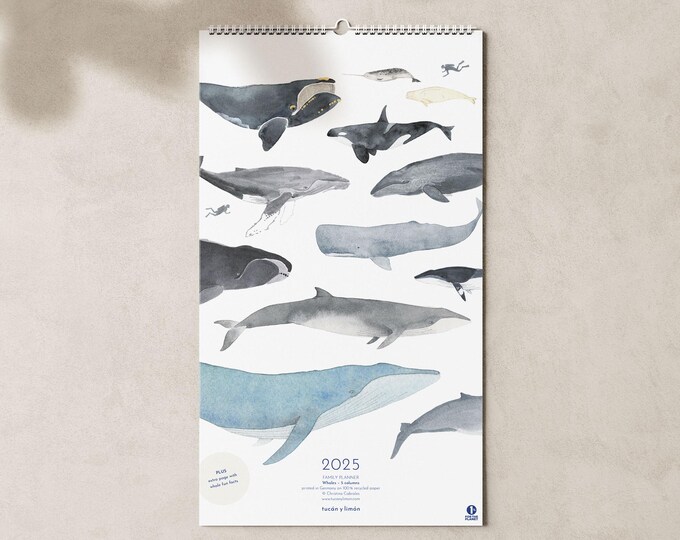 2026 Calendar With Whales A3 Narrow for Families or Shared Flats Made ...