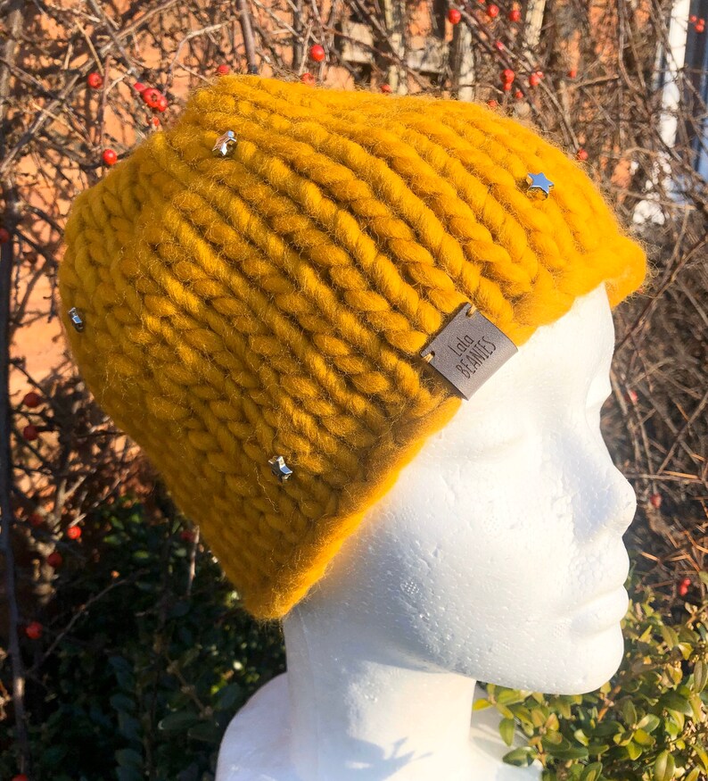 Mustard Sally Beanie. Pure Peruvian Wool. No Pompom. Ideal for Walkers ...