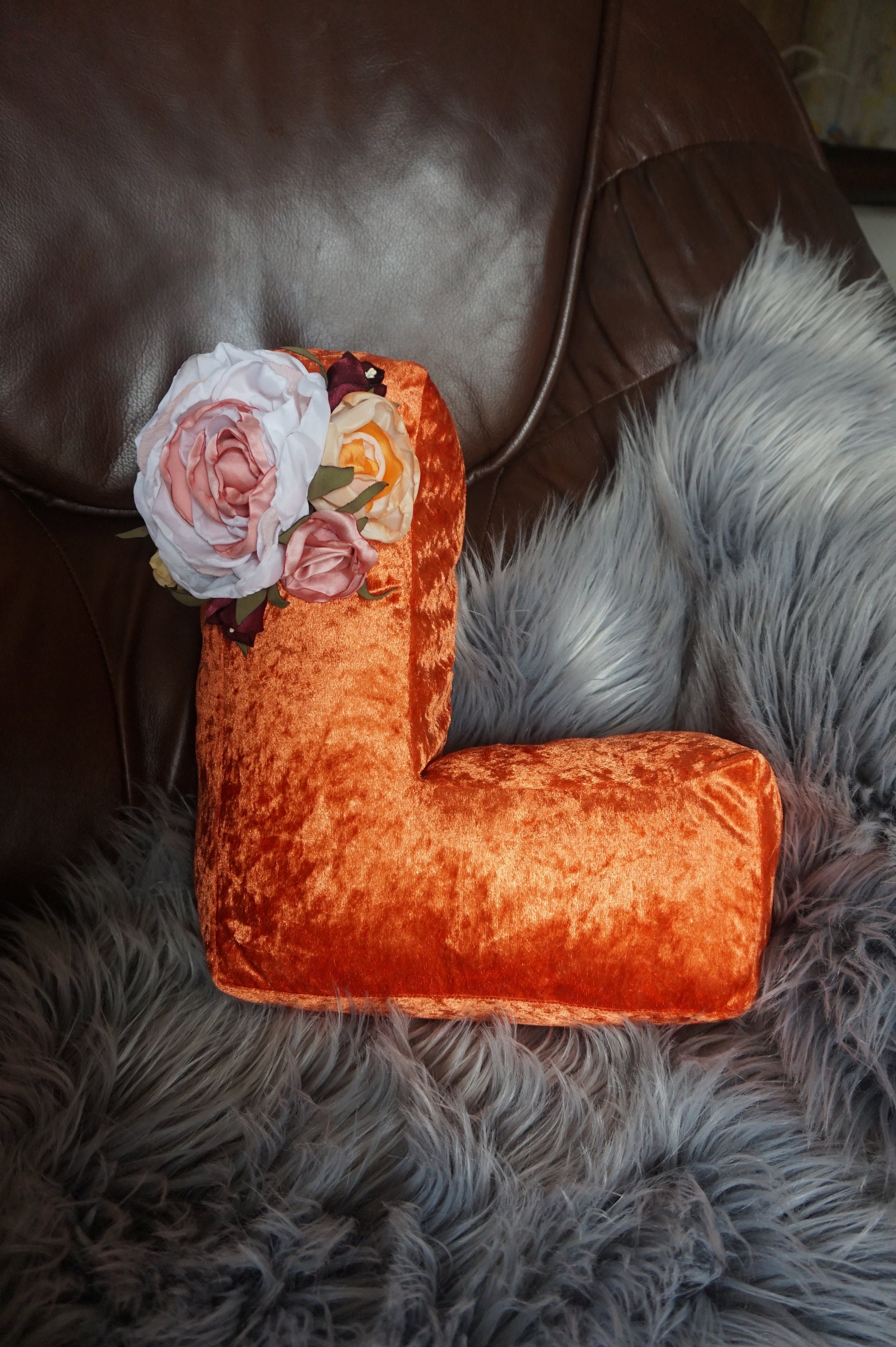 Crushed Velvet Letter Pillow/ L Velvet Alphabet Pillow /soft - Etsy
