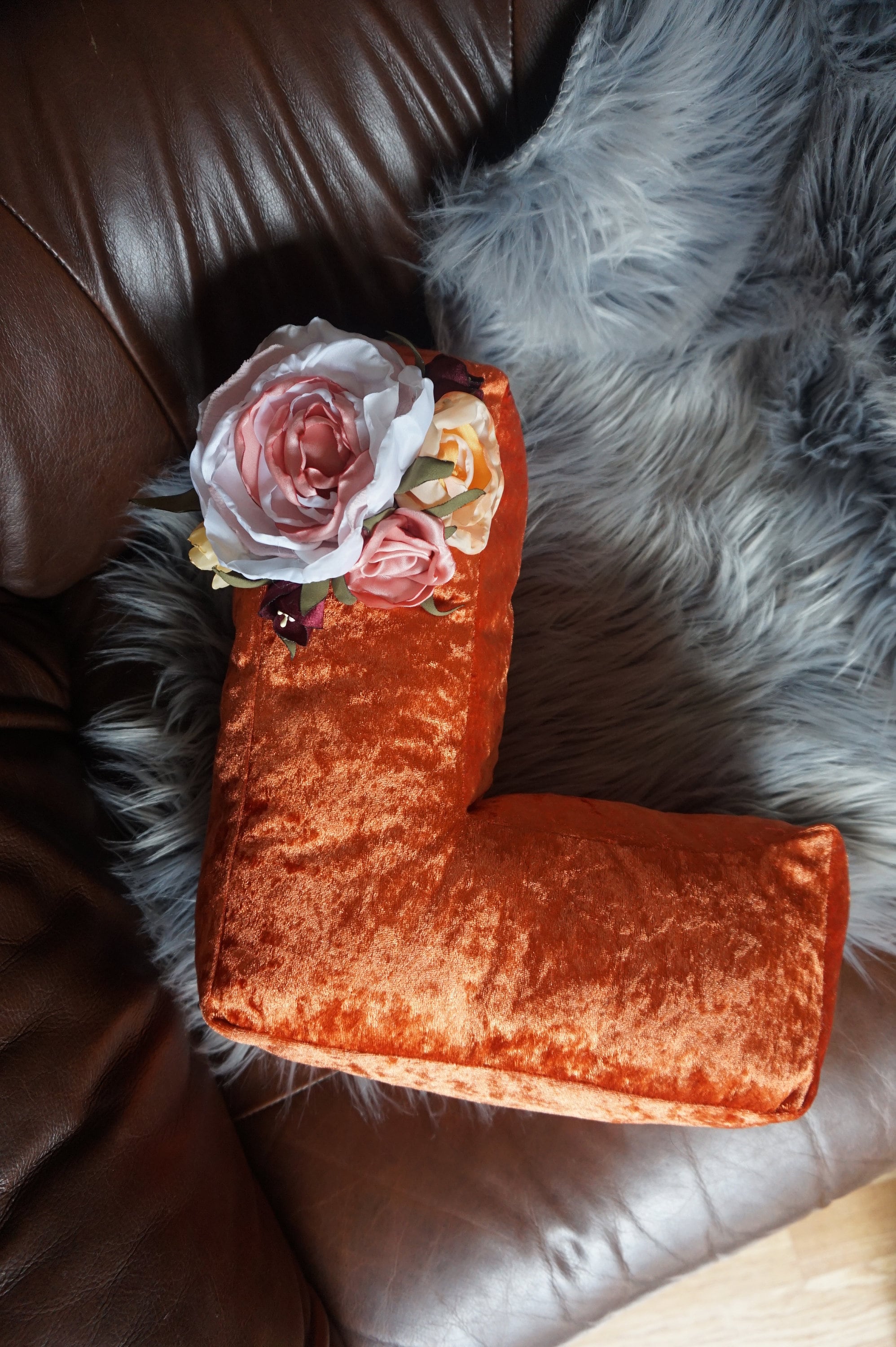 Crushed Velvet Letter Pillow/ L Velvet Alphabet Pillow /soft - Etsy