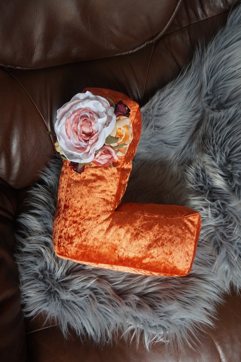 Crushed Velvet Letter Pillow/ L Velvet Alphabet Pillow /soft - Etsy