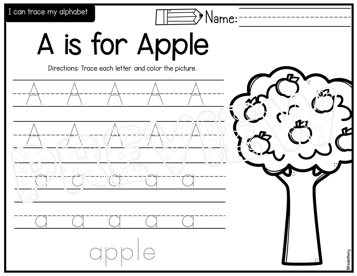 Alphabet Handwriting Practice A-Z Writing Letters Tracing - Etsy