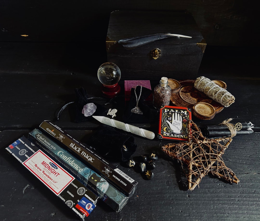 Witch Box Gift Set in Wooden Chest Witchcraft & Wicca Gift Witchcore ...