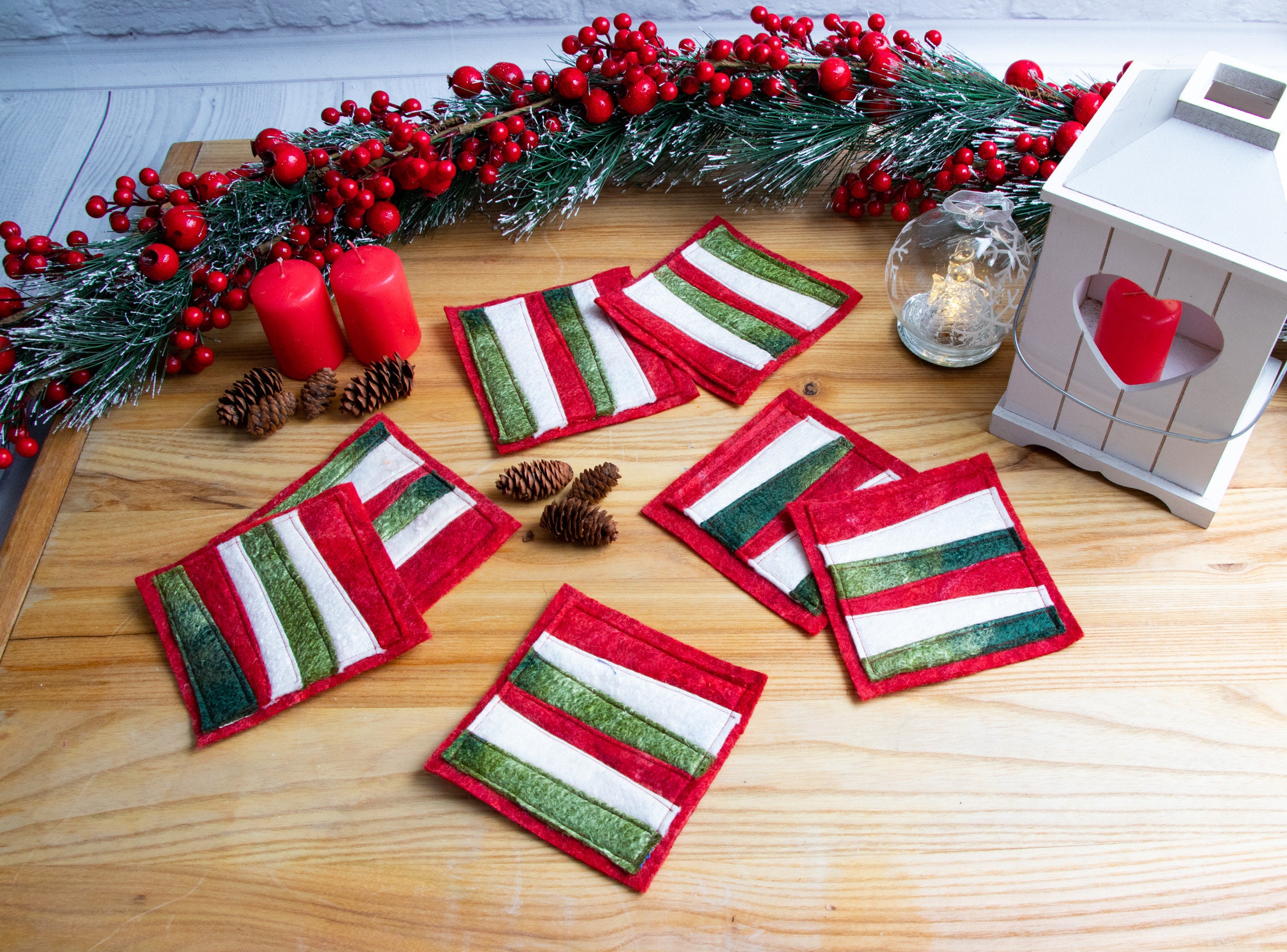 Felted Coaster, Super Absorbent Drink Coaster , Scratch Free Coaster ...