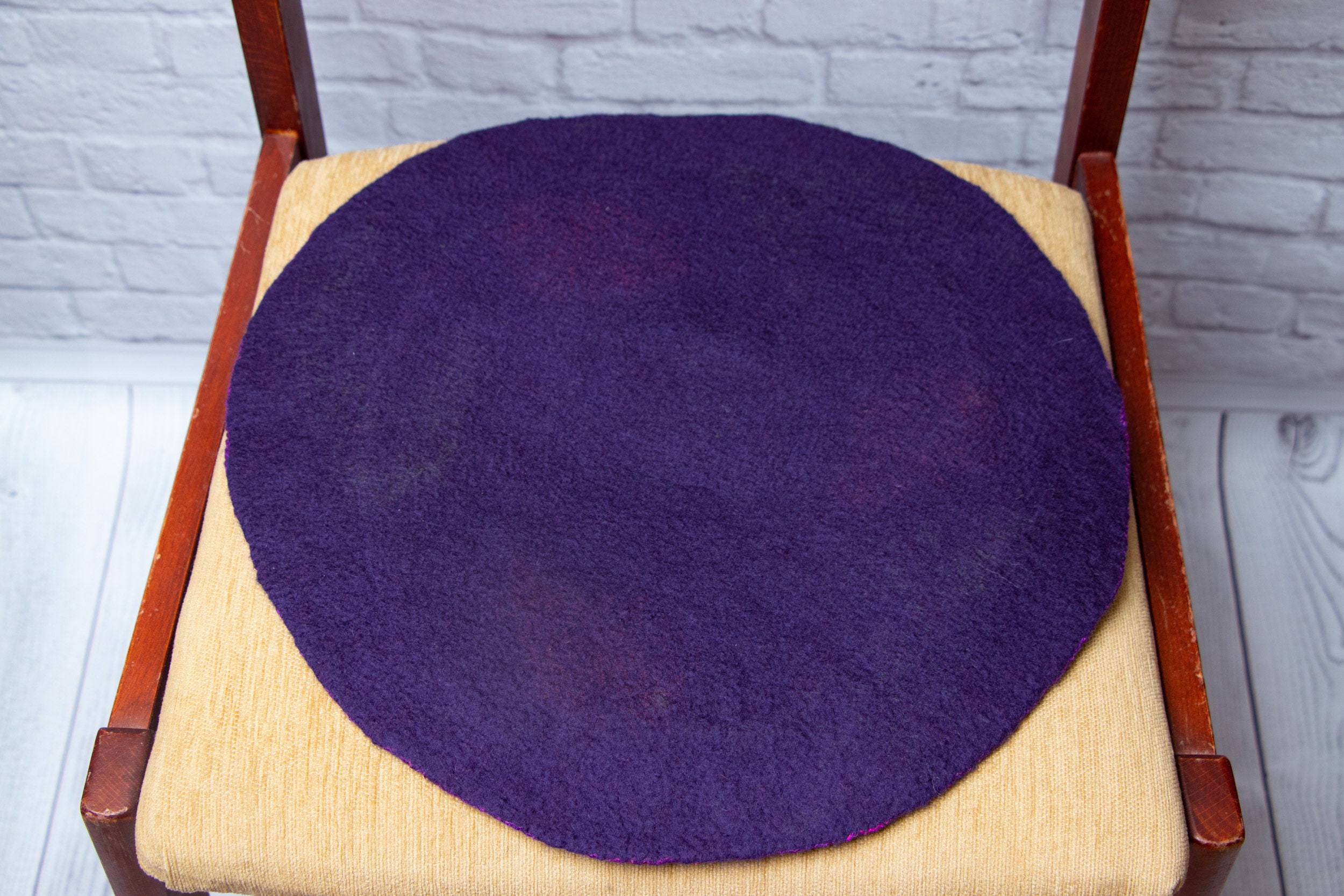 Natural Wool Chair Pad for Dining Chair Handmade Felt Rug Soft ...