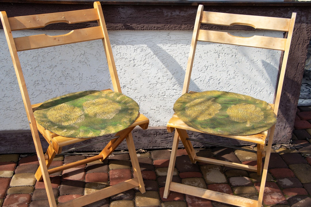 Set 2 Round Felt Chair Pad - Seat Pad for Chairs Decoration - Handmade ...