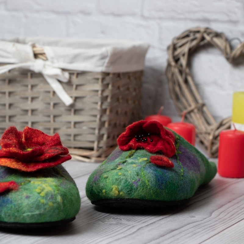 Felted Wool Slippers - Etsy