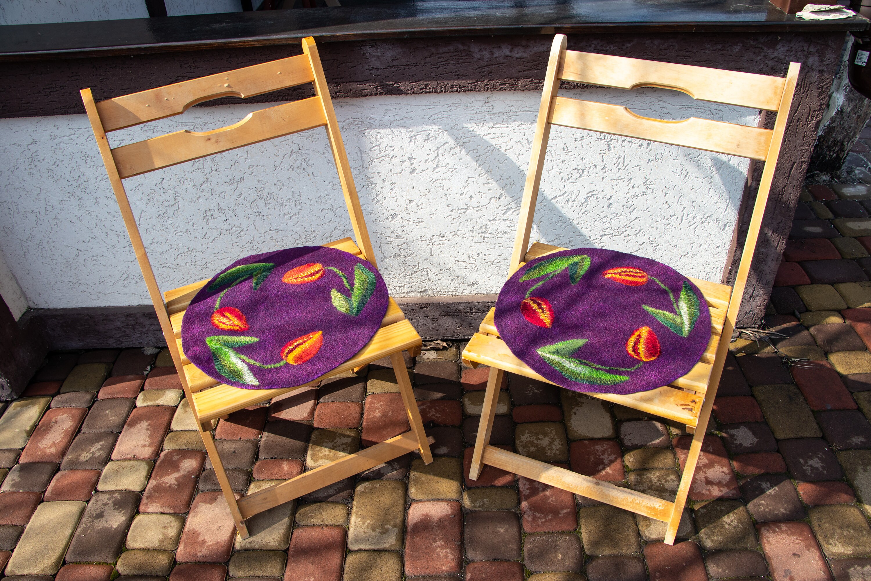 Natural Wool Chair Pad for Dining Chair Handmade Felt Rug Soft ...