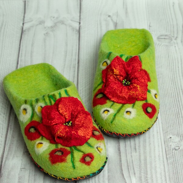 Felt Slippers - Etsy