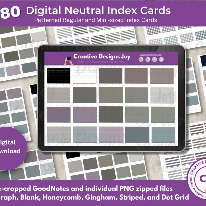 Index Card Template - Etsy