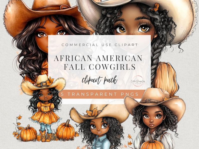 African American Autumn Cowgirls Pack | Transparent Pngs | Commercial ...
