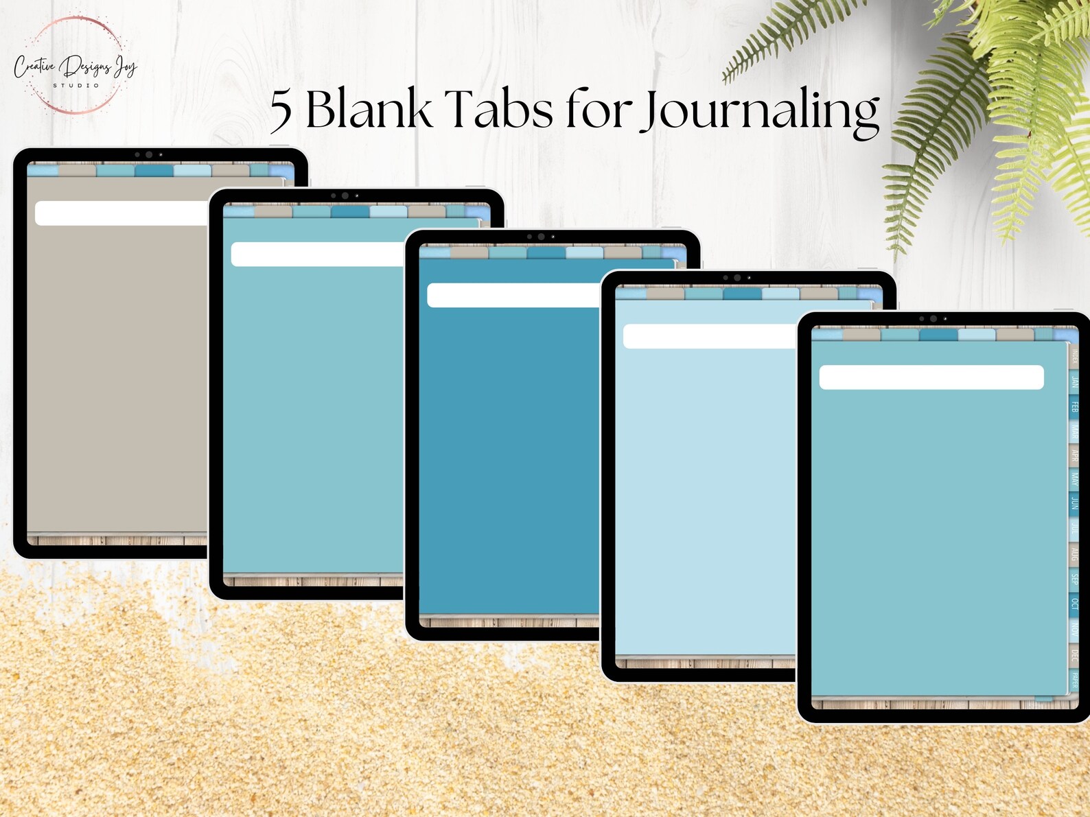 Beach Vibes Digital Planner: Blank Notebook, Paper Templates (instant ...