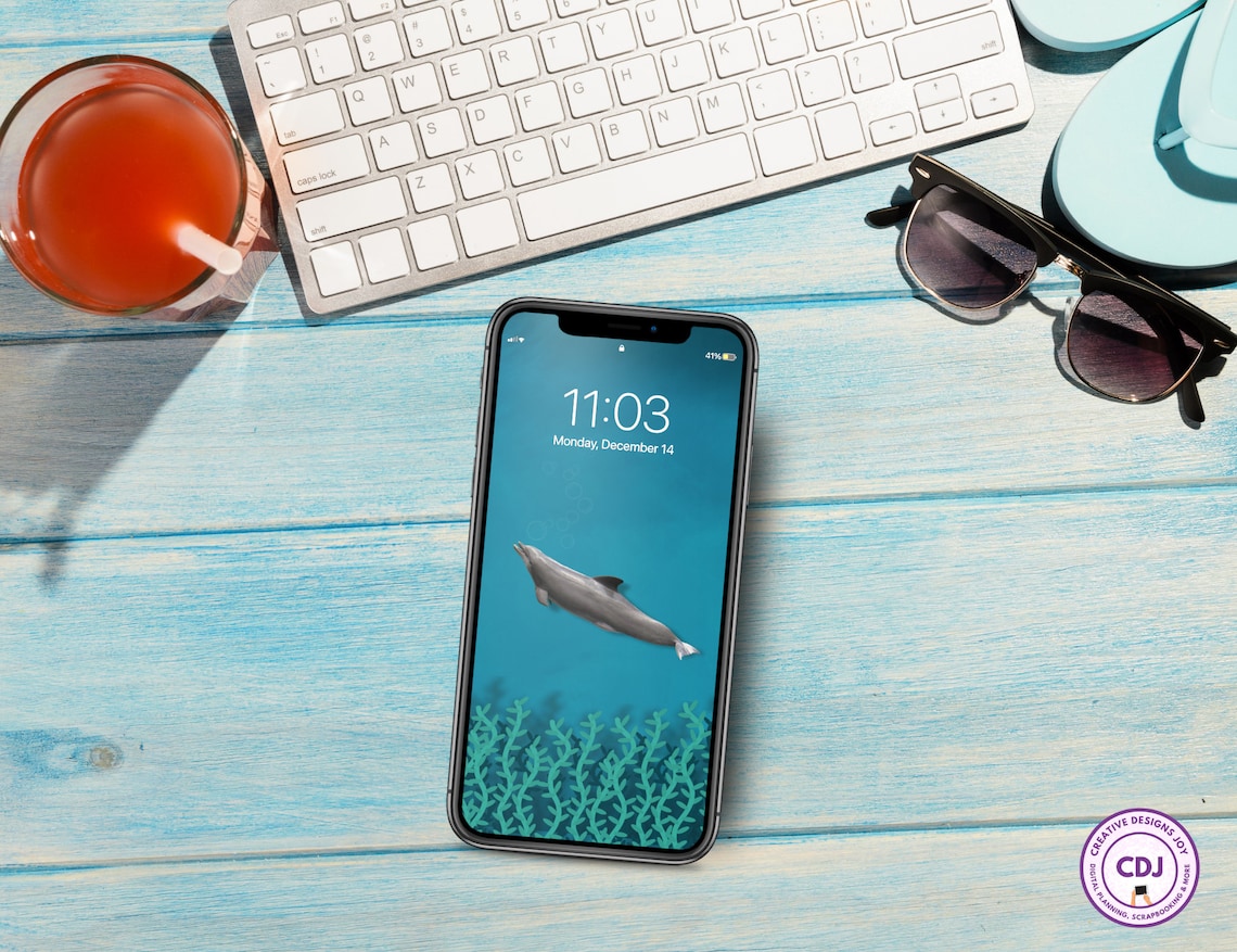 Dolphin Phone Wallpaper for Your Phone Background Dolphin - Etsy