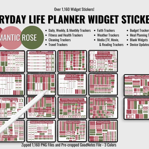 Widget Stickers Black White Digital Stickers for Digital Planners and ...