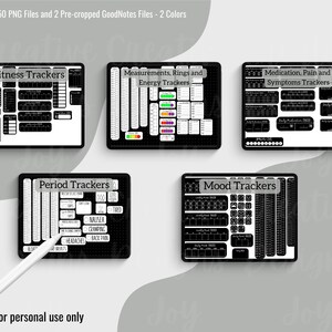 Widget Stickers Black White Digital Stickers for Digital Planners and ...