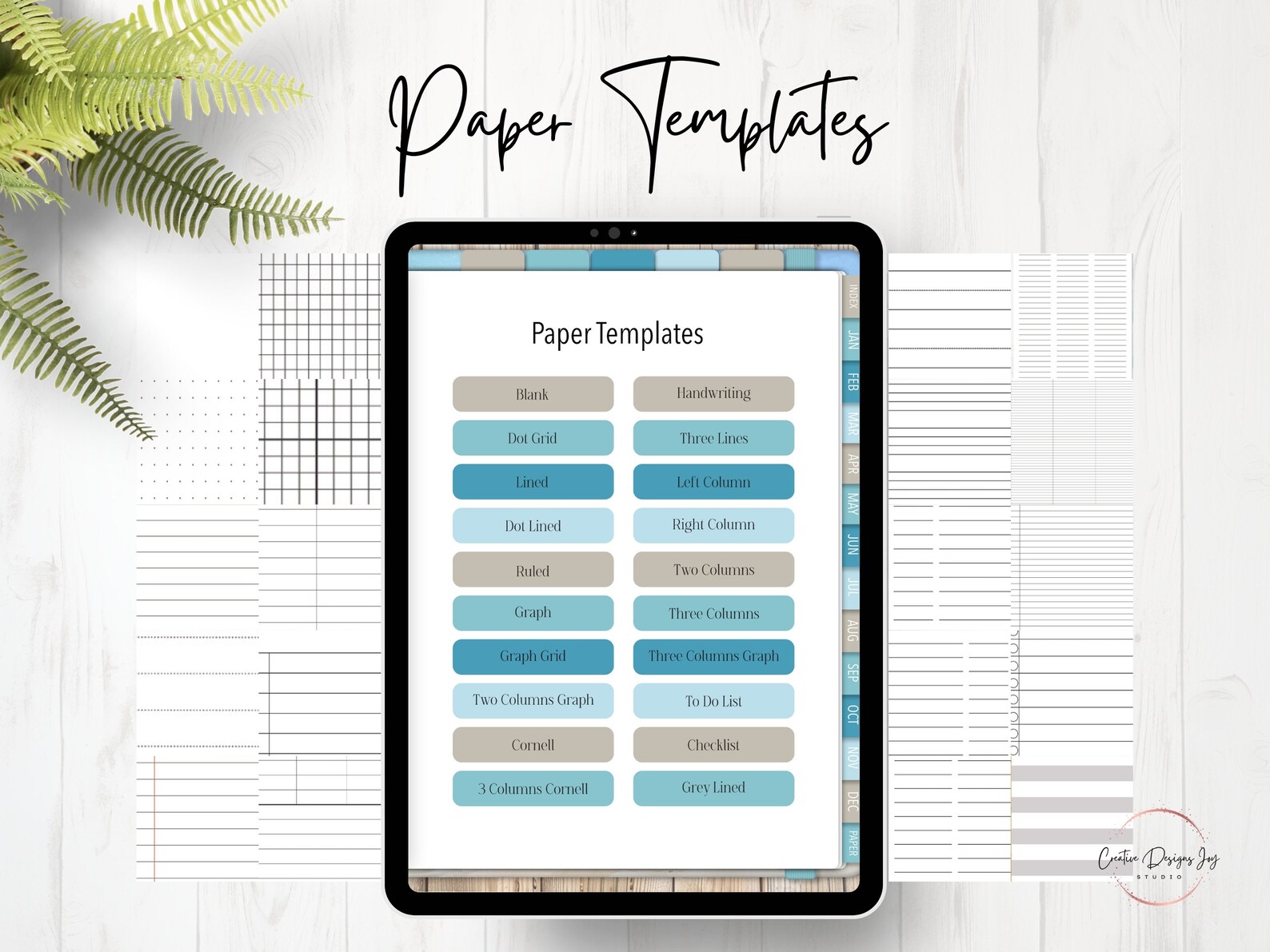 Beach Vibes Digital Planner: Blank Notebook, Paper Templates (instant ...