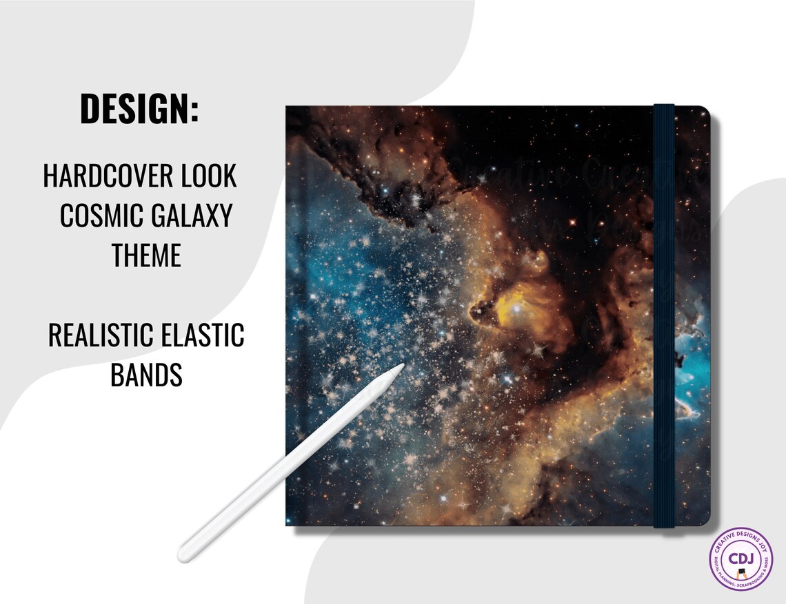 Galaxy Digital Notebook Covers, Cosmic Galaxy Space Background, 20 ...