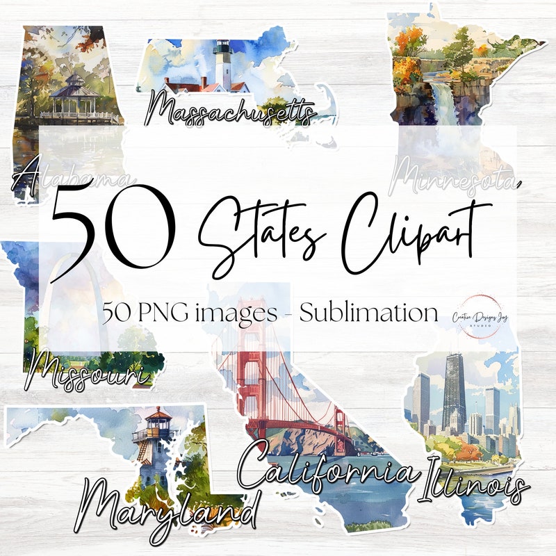 States Clipart - Etsy