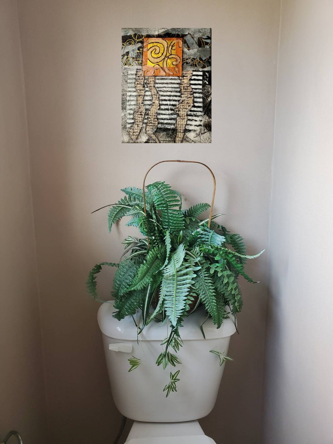 Roots.... Collage of Gold Leaf, Acrylic and Hand Textured Papers on ...