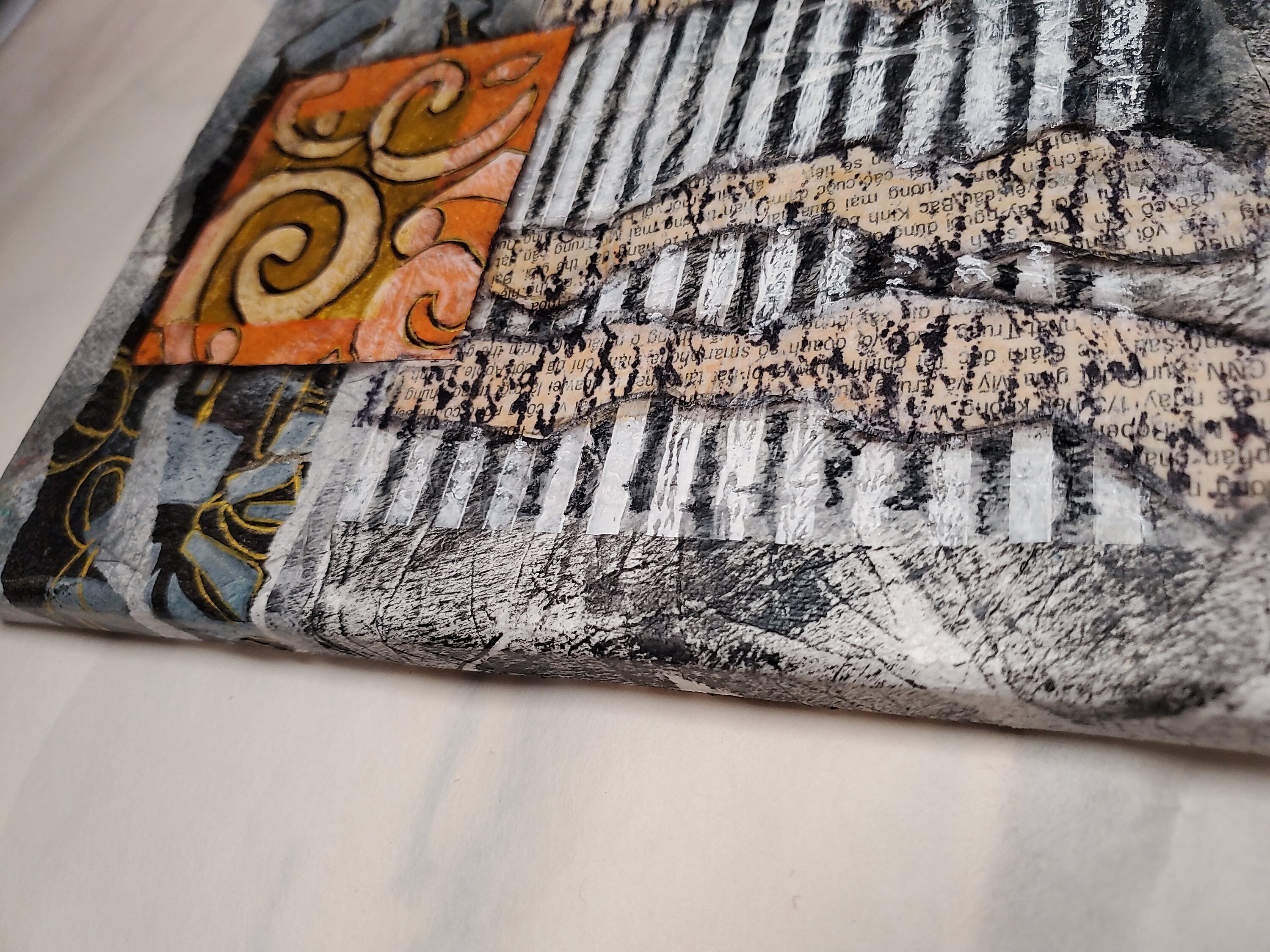 Roots.... Collage of Gold Leaf, Acrylic and Hand Textured Papers on ...