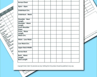 PRINTABLE Men's Body Measurement Sheet Sewing Measurement - Etsy