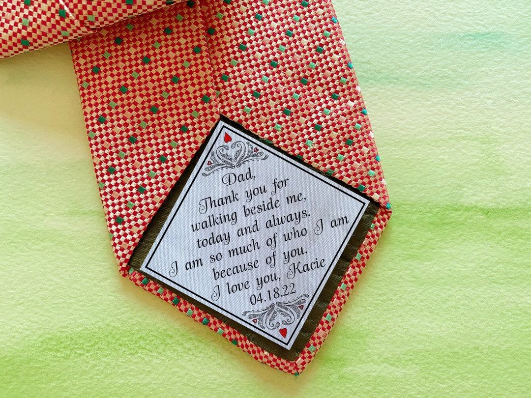 Father of the Bride, Blue Suit Label, Personalized Tie Patch, Father of ...