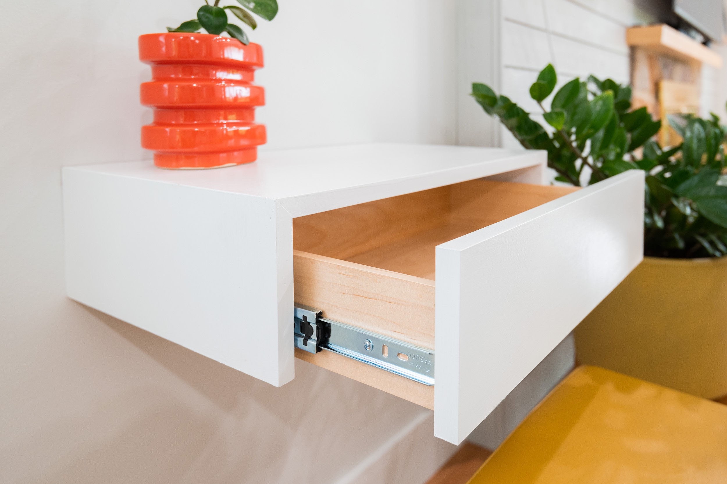 Modern White Painted Floating Desk / Console Table / Entry - Etsy