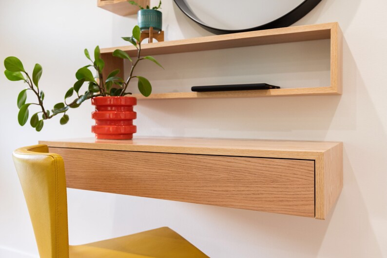 Modern Oak Floating Cube - Etsy