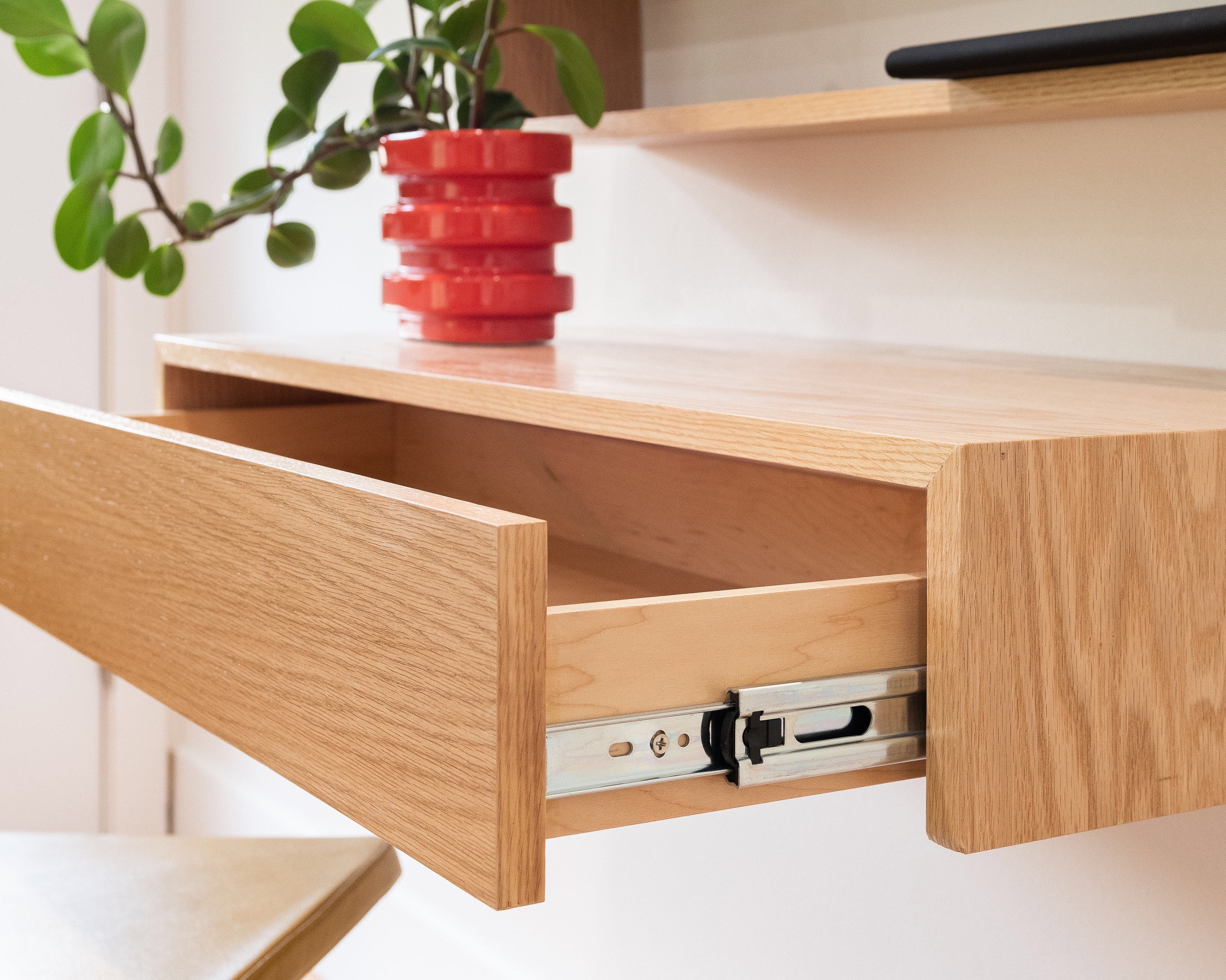 Modern Oak Floating Desk / Console Table / Entry Table - Etsy