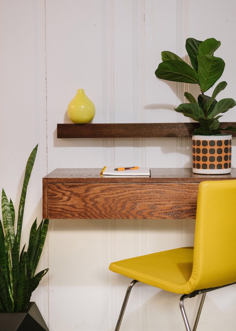 Modern Oak Floating Desk / Console Table / Entry Table - Etsy