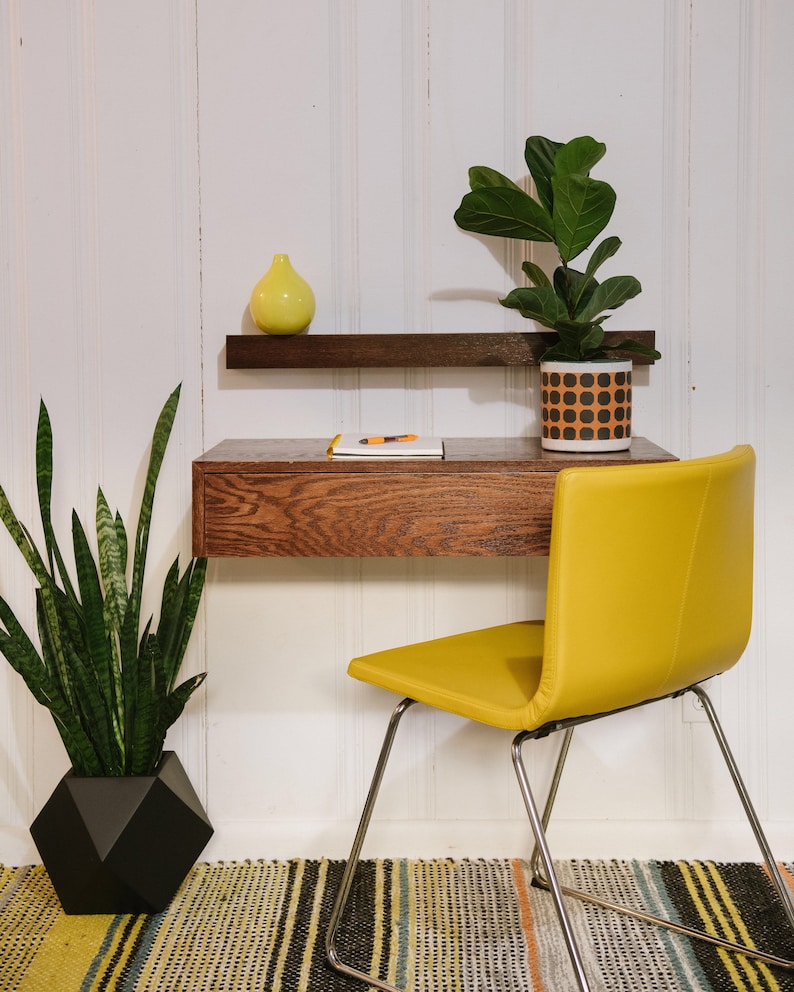 Modern Oak Floating Desk / Console Table - Etsy
